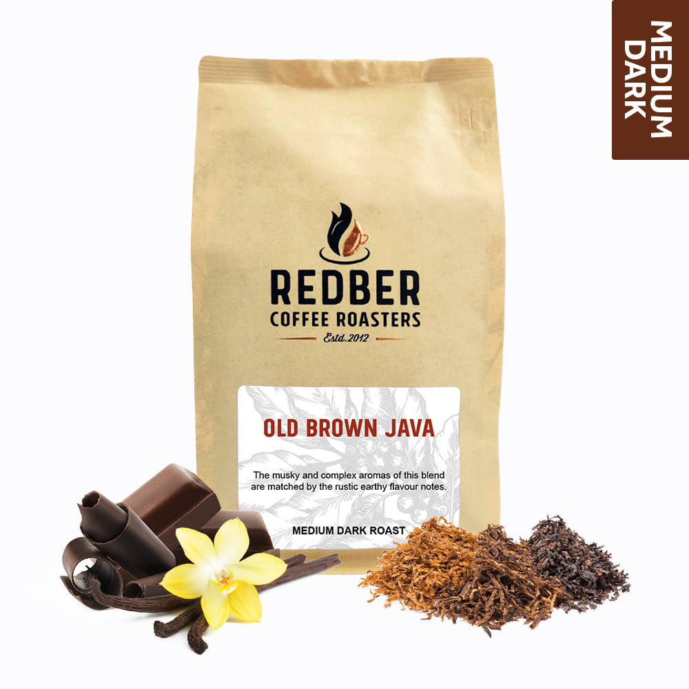 Old Brown Java Medium-Dark Roast Coffee - Earthy, Chocolate & Vanilla | Redber Coffee