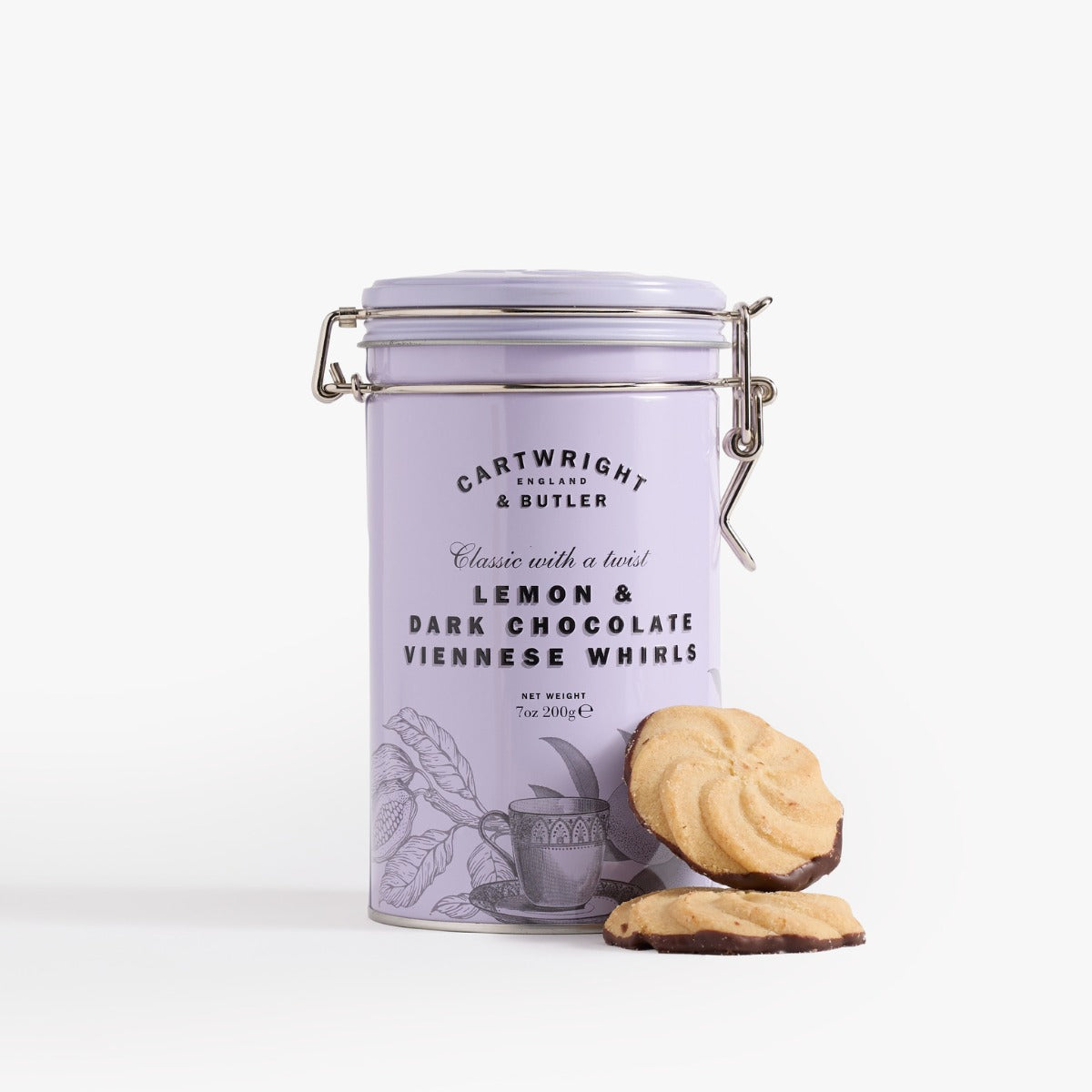 Cartwright & Butler Lemon & Dark Chocolate Viennese Whirls in Tin ...