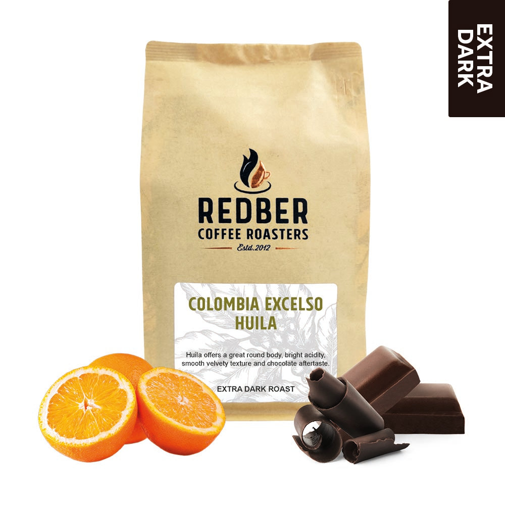 Colombia Excelso Huila Extra Dark Roast Coffee - Bold Chocolate ...