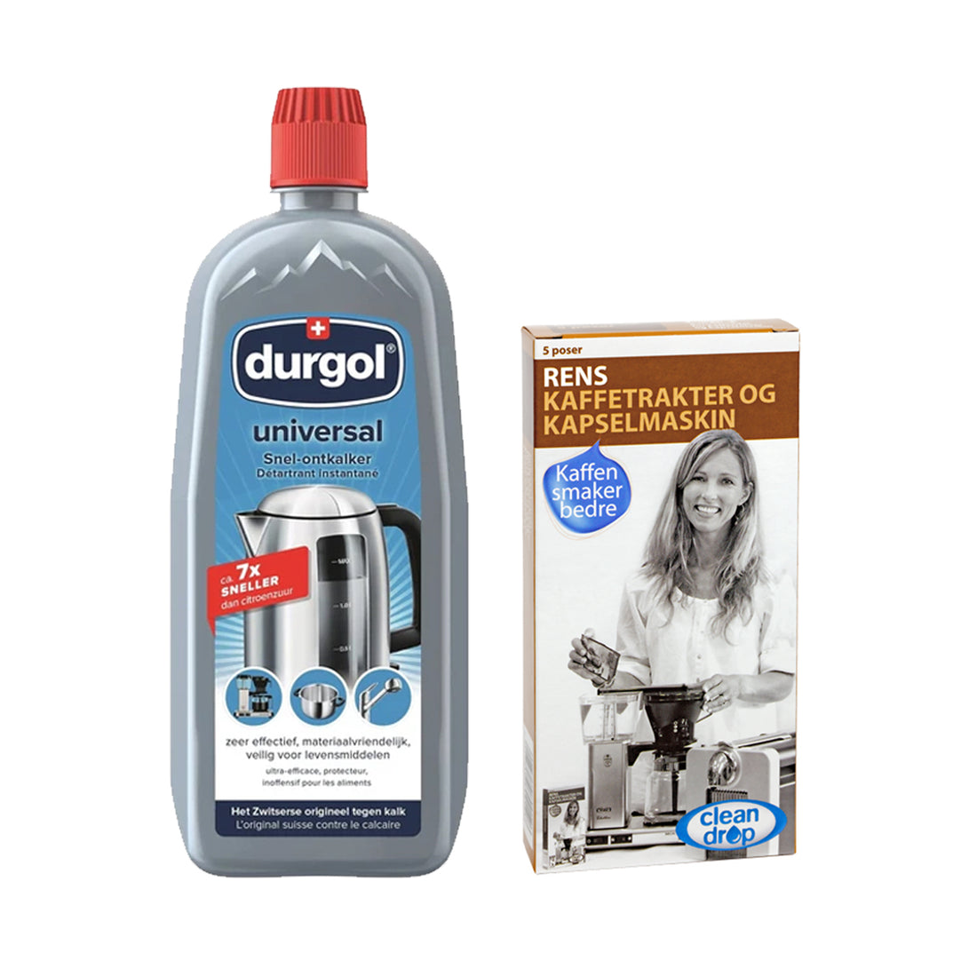 Durgol Universal Descaler 750ml & Clean Drop Cleaning Aid for ...