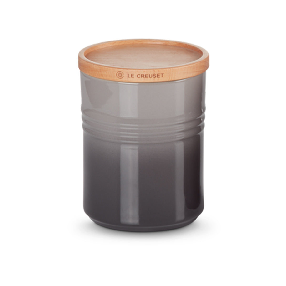 Le Creuset Stoneware Medium Storage Jar with Wooden Lid - Flint ...