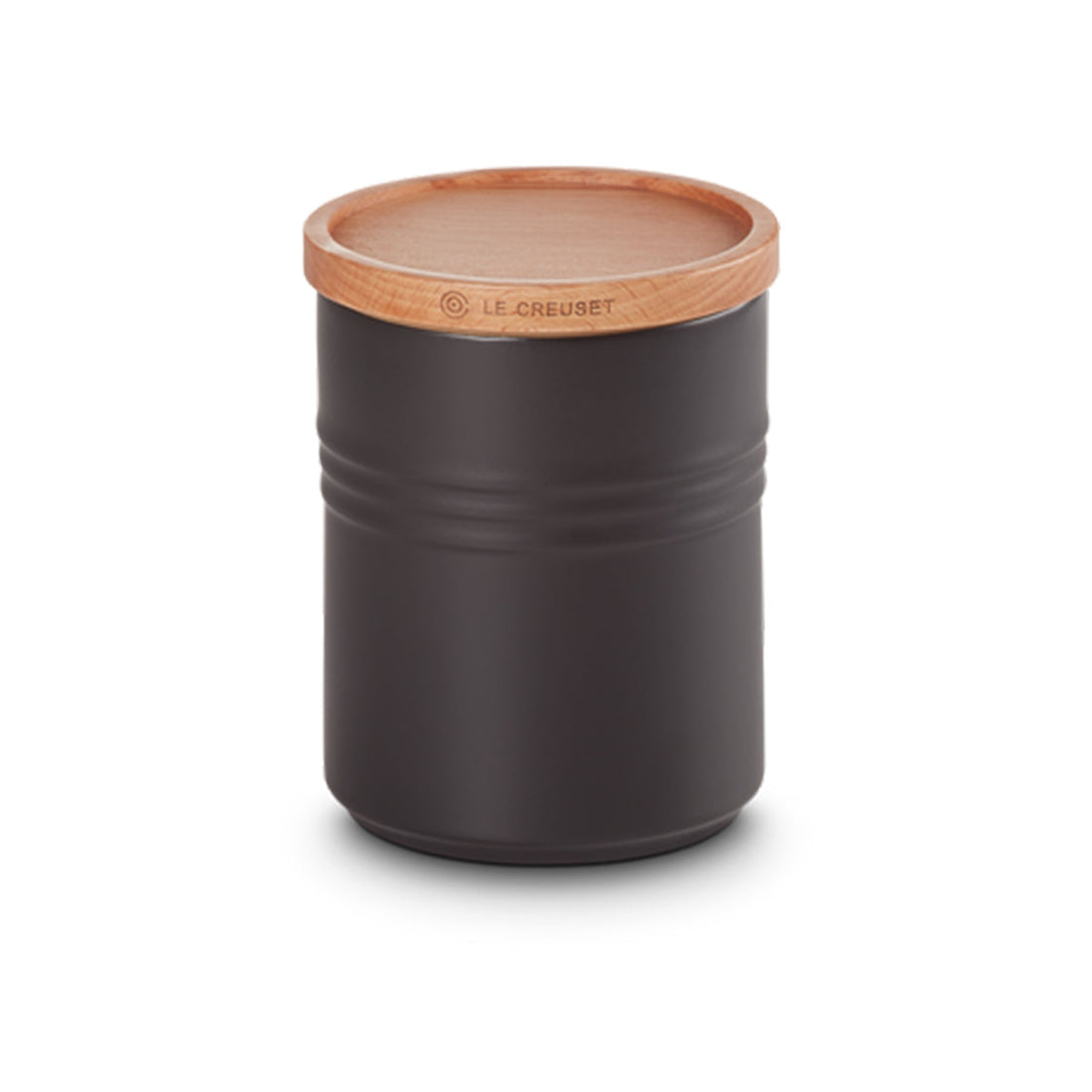 Le Creuset Stoneware Medium Storage Jar with Wooden Lid - Satin Black ...