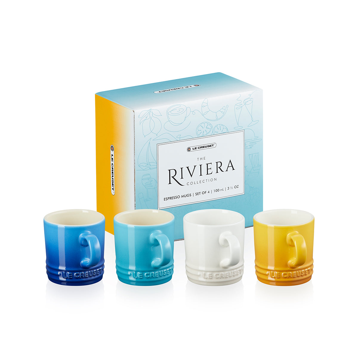 Le Creuset Stoneware Riviera Collection Espresso Mug Set | Redber Coffee