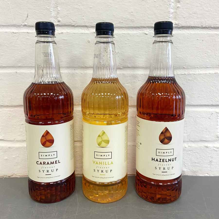 Simply Caramel, Vanilla & Hazelnut Flavours - 1 Litre Coffee Syrup ...
