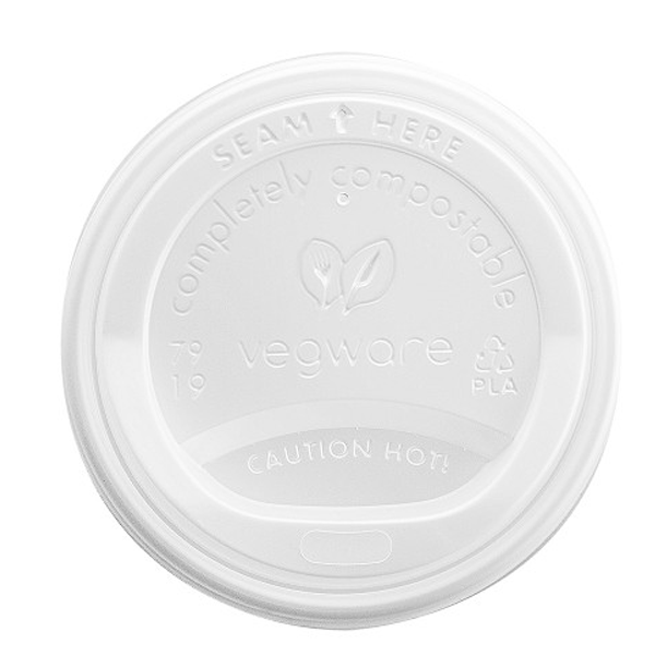 Vegware Compostable Coffee Cup Lids 340ml / 12oz (Pack of 1000 ...
