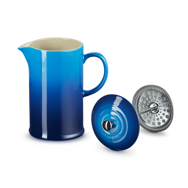 Le Creuset Stoneware Cafetiere - Azure Blue | Redber Coffee