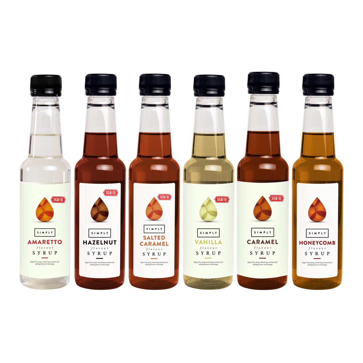 Simply Sugar Free Mixed Case of 6 x 250ml Coffee Syrup | Redber Coffee