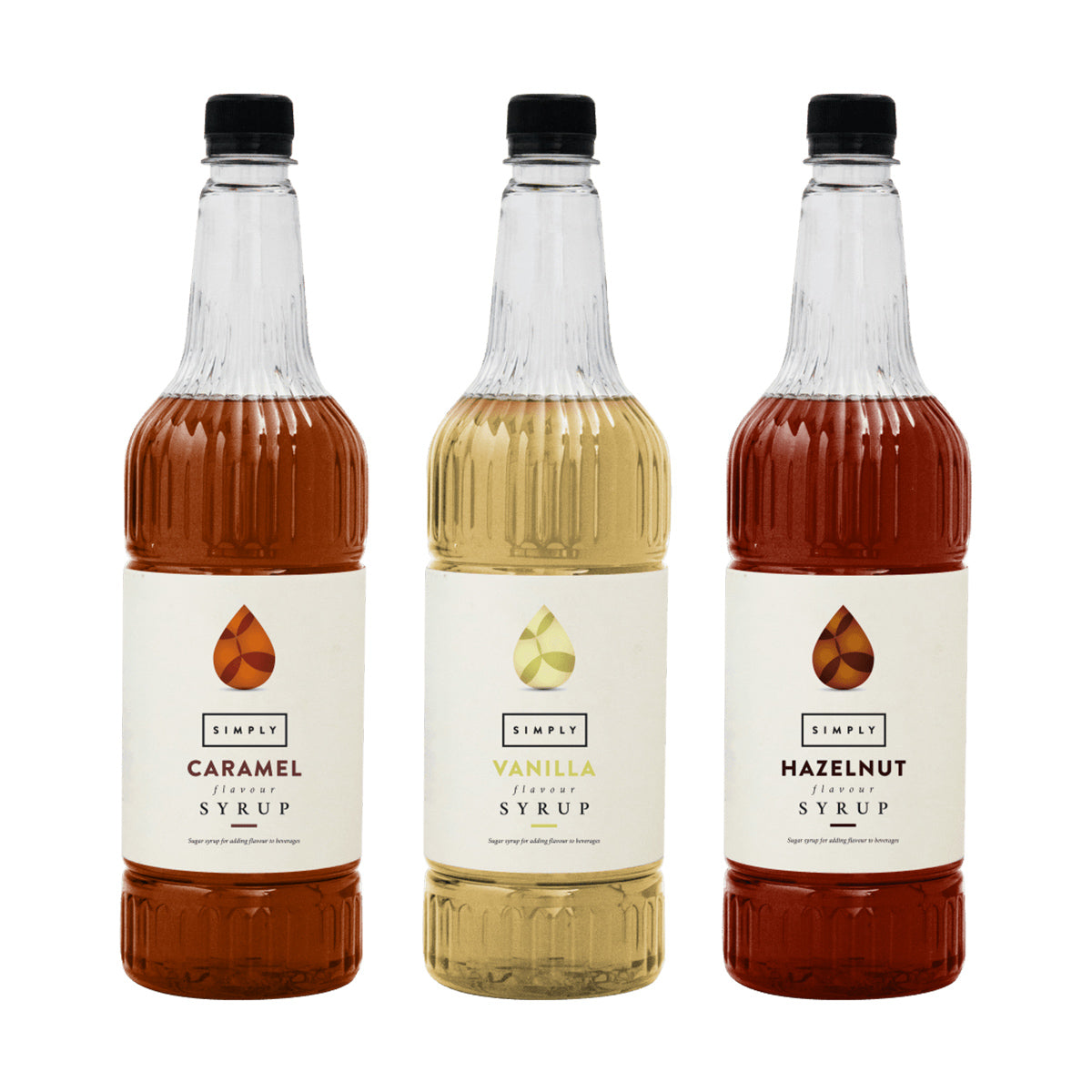 Simply Caramel, Vanilla & Hazelnut Flavours - 1 Litre Coffee Syrup ...
